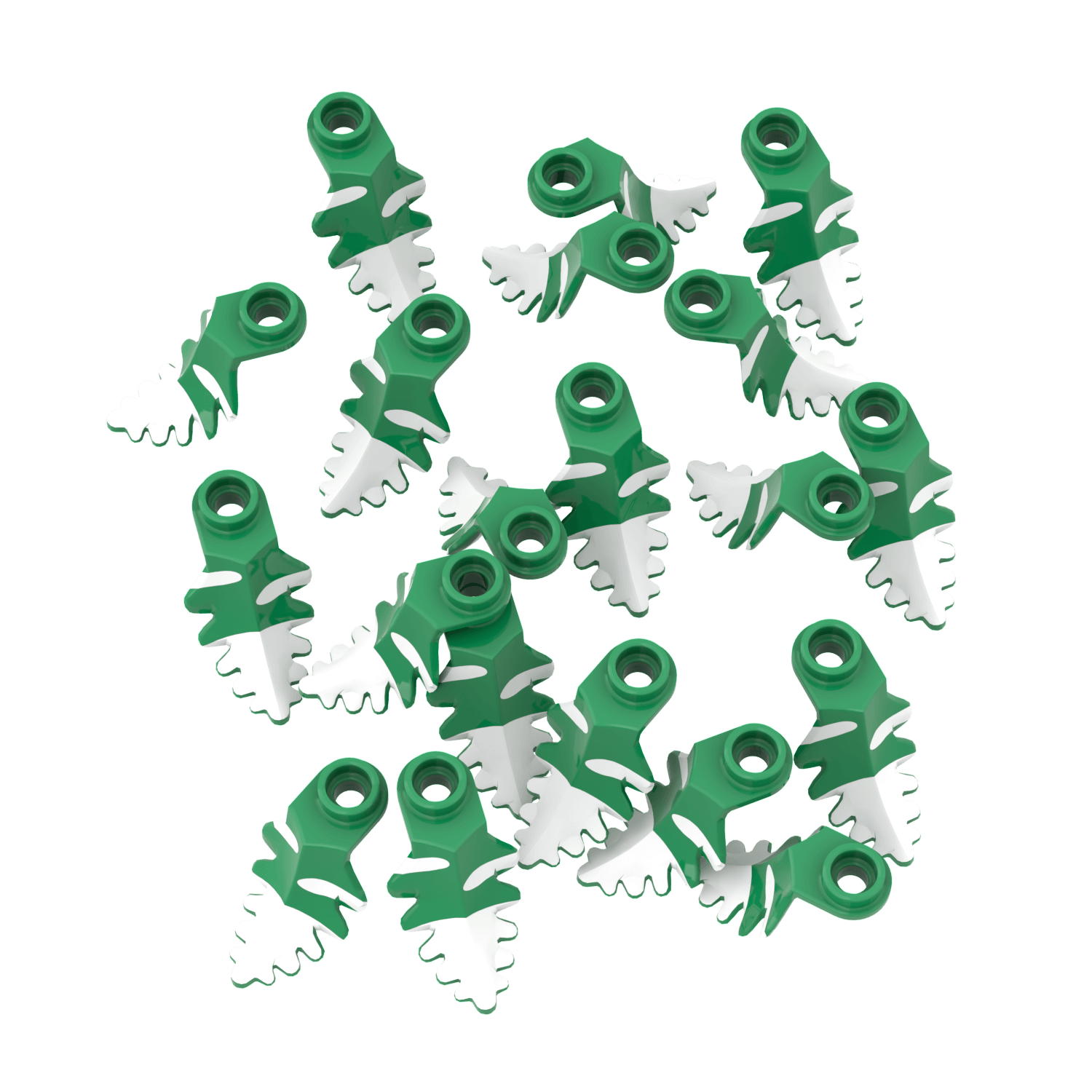 Green Plant Leaf - Covered Snow - 20 Pack - Made Using LEGO® Parts