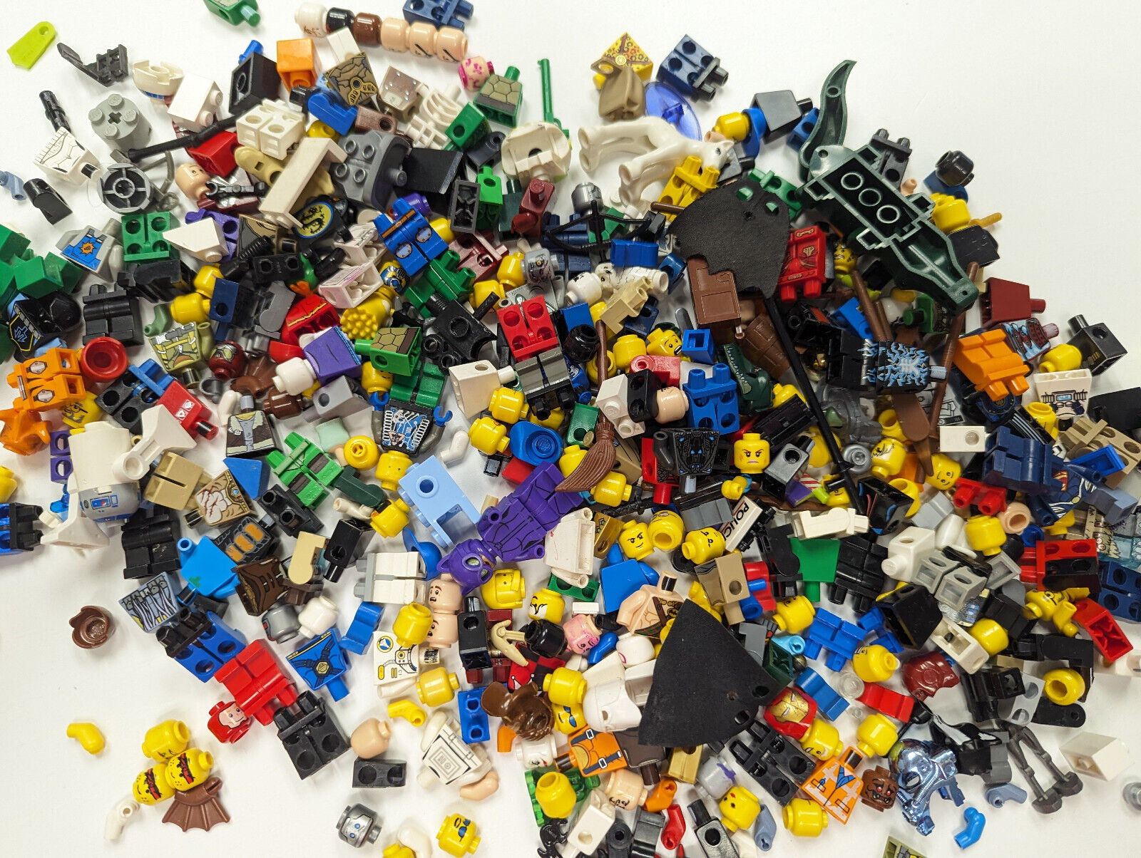 Huge Damaged Authentic LEGO Minifigure Parts & Pieces Lot