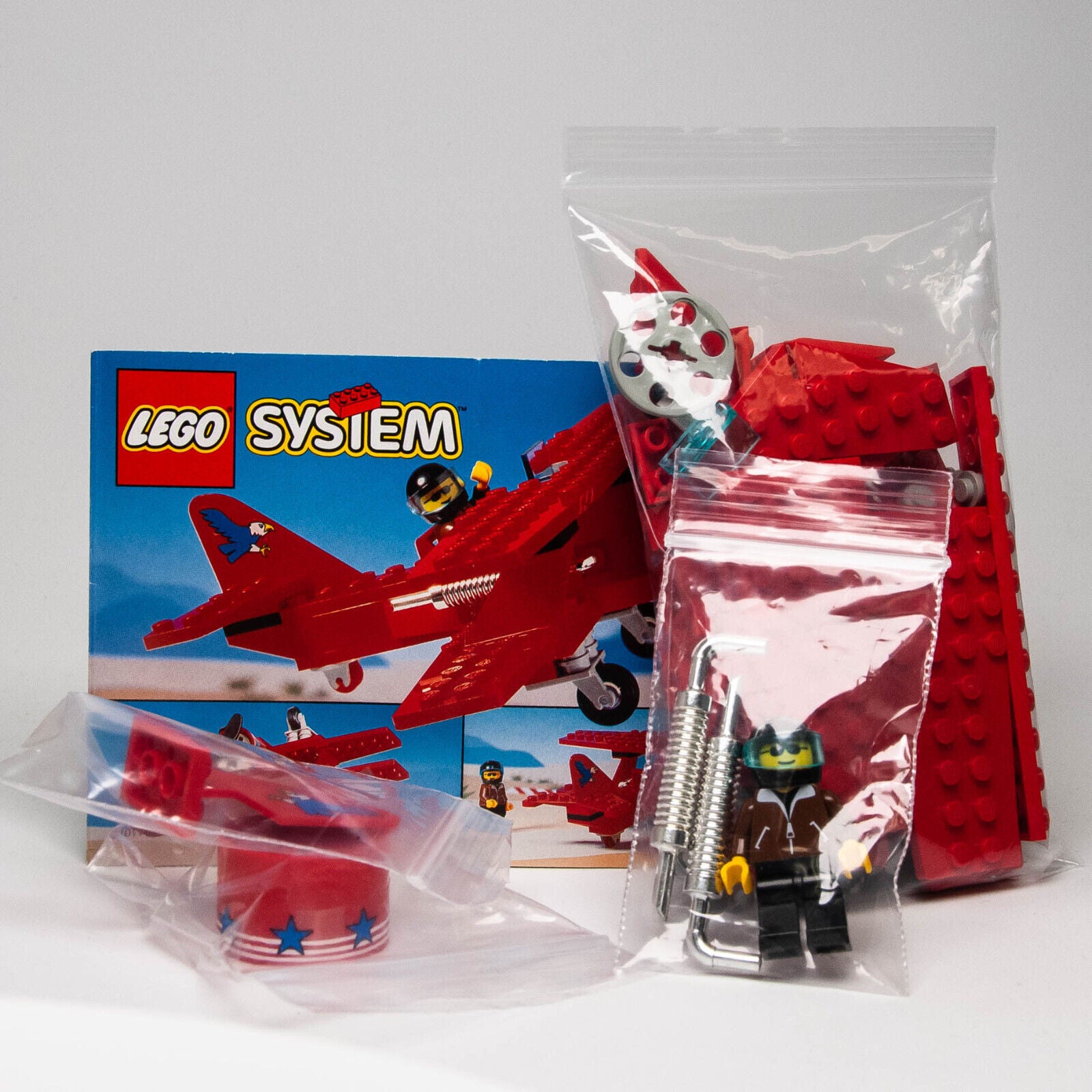 Vintage LEGO 6615 Eagle Stunt Flyer Red Plane 1996 - Complete With Ins