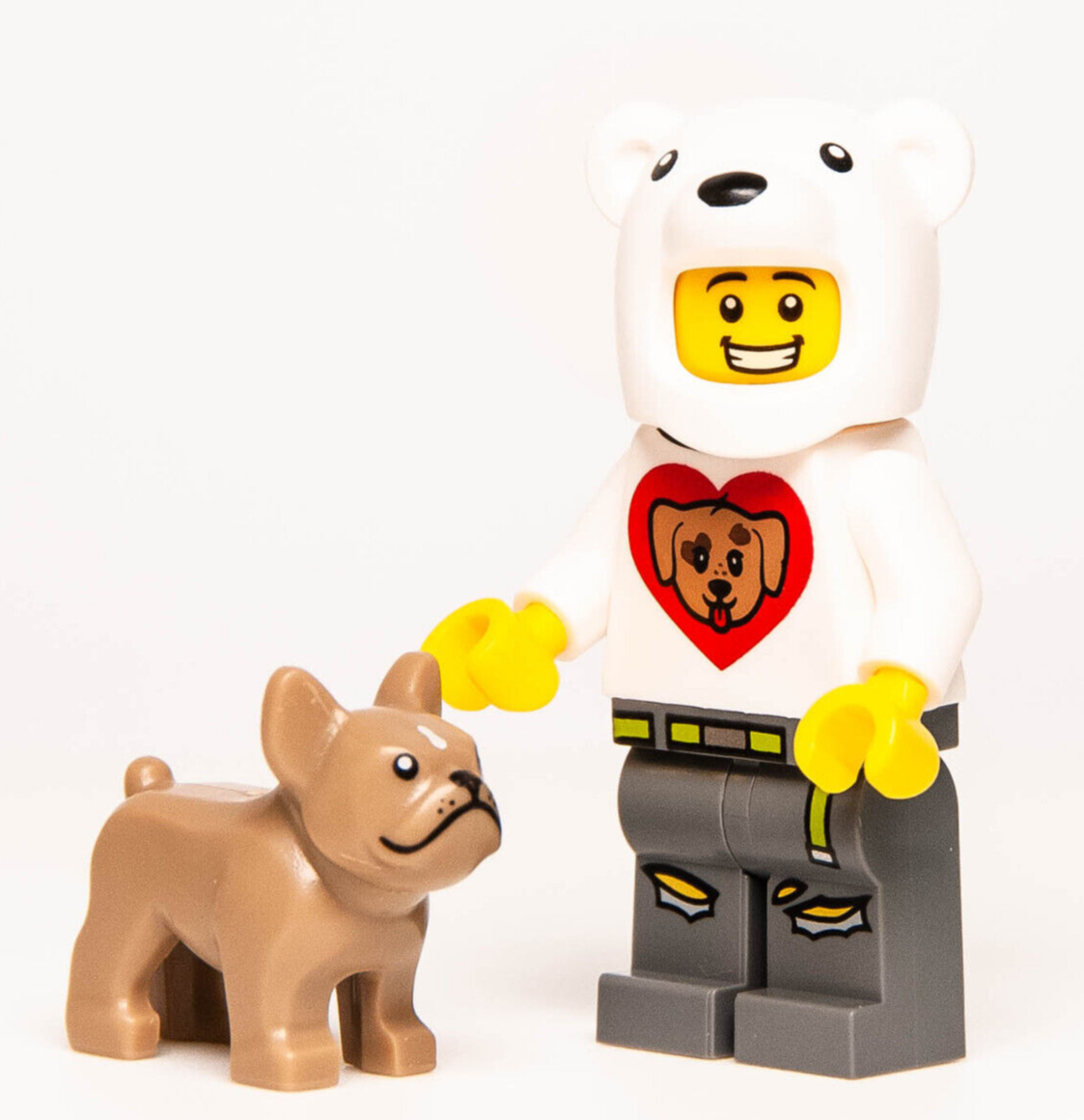 New LEGO BAM 2024 Minifigure - Polar Bear Costume Dog Guy w/ Dark Tan