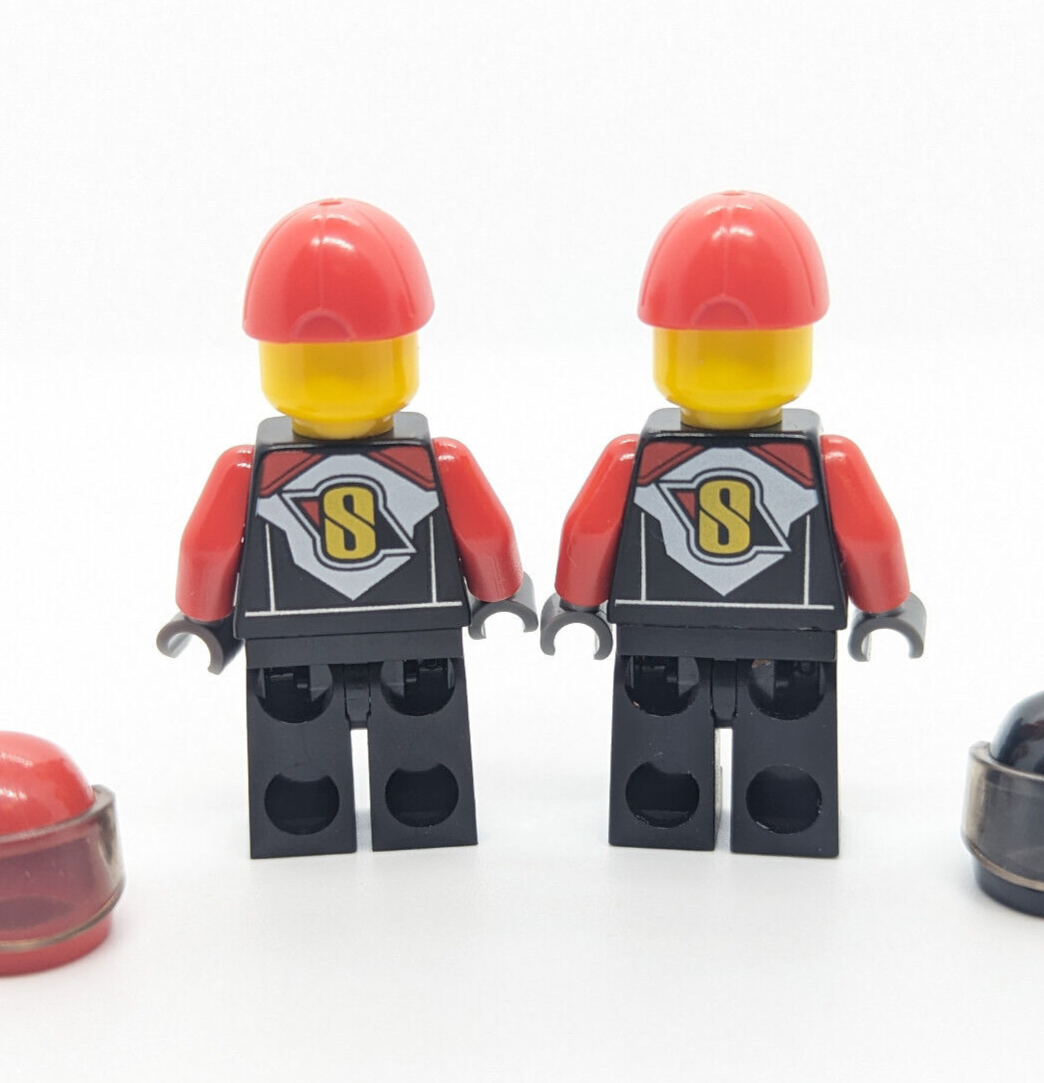 LEGO City Racing Minifigure Lot: Motorbike Race Team & Bikes 60084 Mot