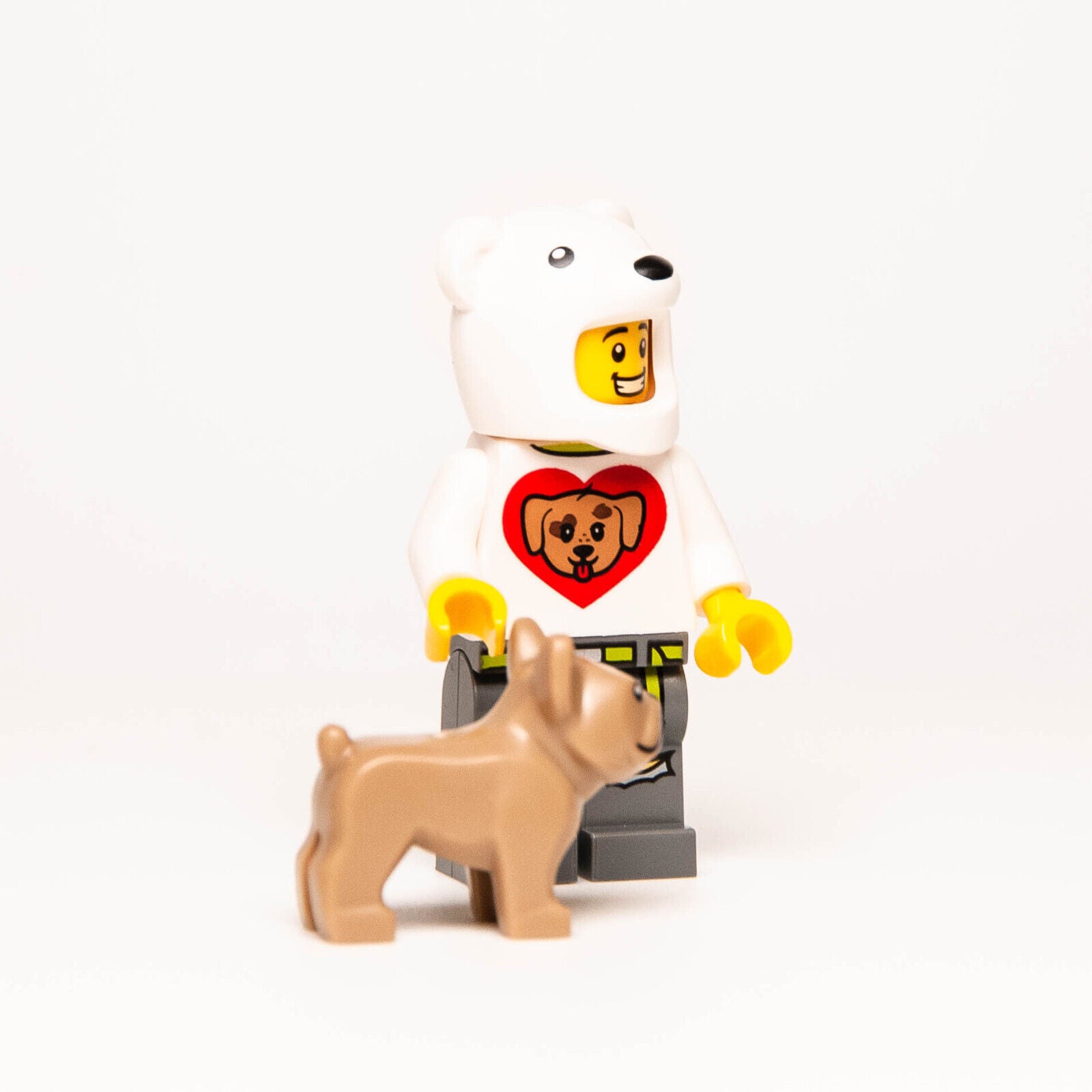 New LEGO BAM 2024 Minifigure - Polar Bear Costume Dog Guy w/ Dark Tan