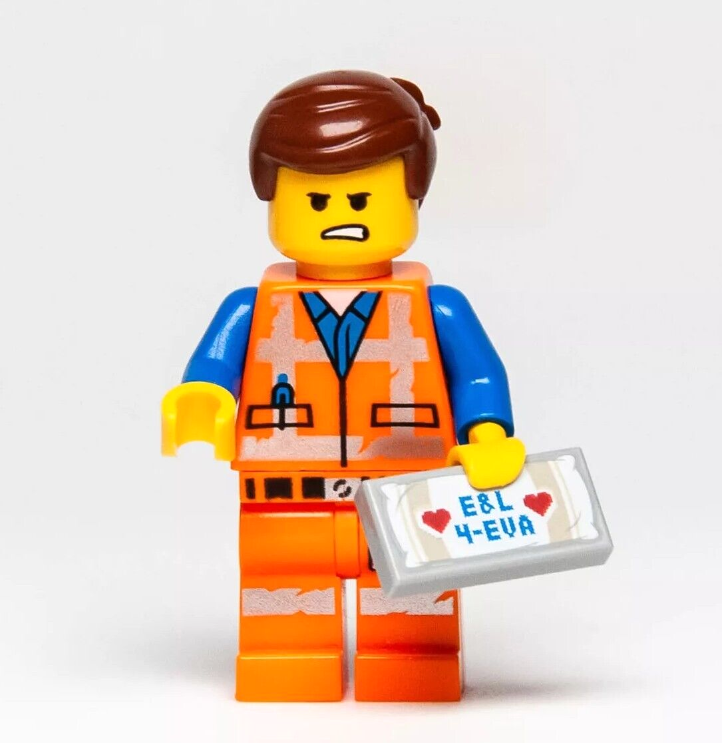 LEGO Movie Emmet - Lopsided Smile/Angry, Worn (tlm142) E&L 4-EVA 70831