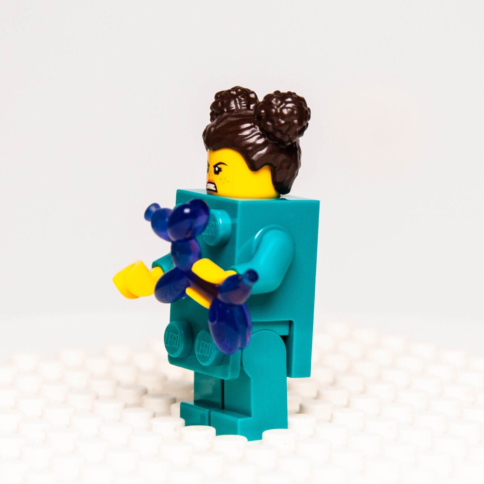 New Lego 2021 BAM Minifig Turquoise Brick Costume Suit Girl, Purple Ba