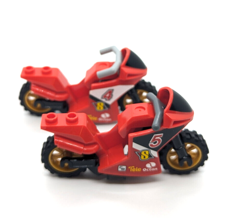 LEGO City Racing Minifigure Lot: Motorbike Race Team & Bikes 60084 Mot