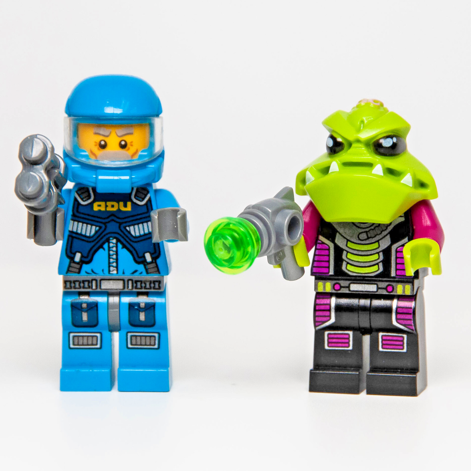 (Lot of 2) LEGO Space Alien Defense Soldier and Trooper w/ Guns ADU (a