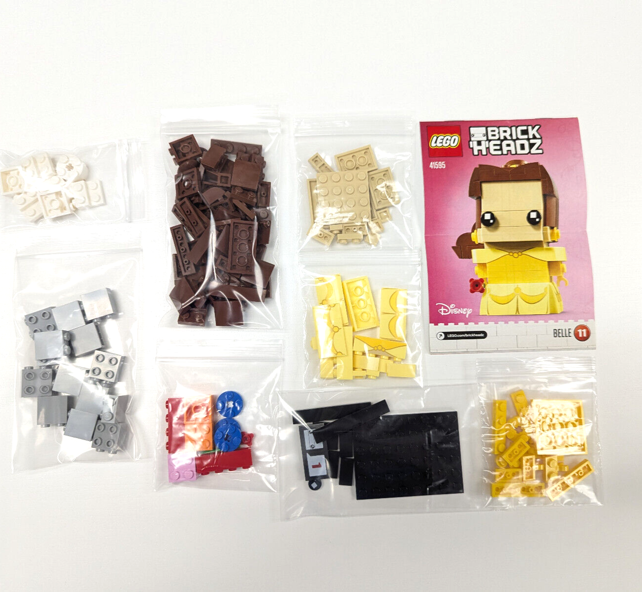 Lego 41595 Disney Princess BrickHeadz Belle Complete Set w/ Manual
