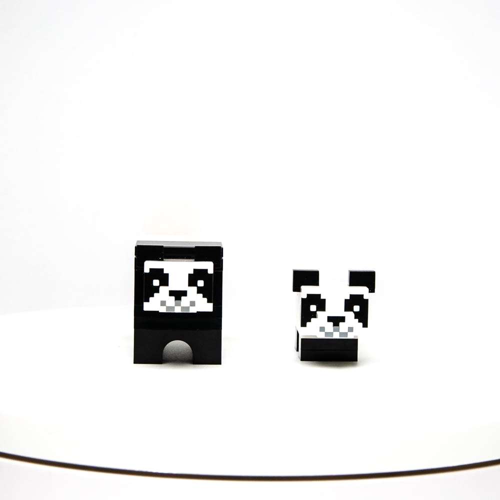 (Lot of 2) Lego Minecraft Panda Minifigures - Brick Built, Mom & Baby