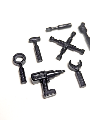 Lego Minifigure Black Mechanic Tools Set 11402: Wrench Drill Screwdriv