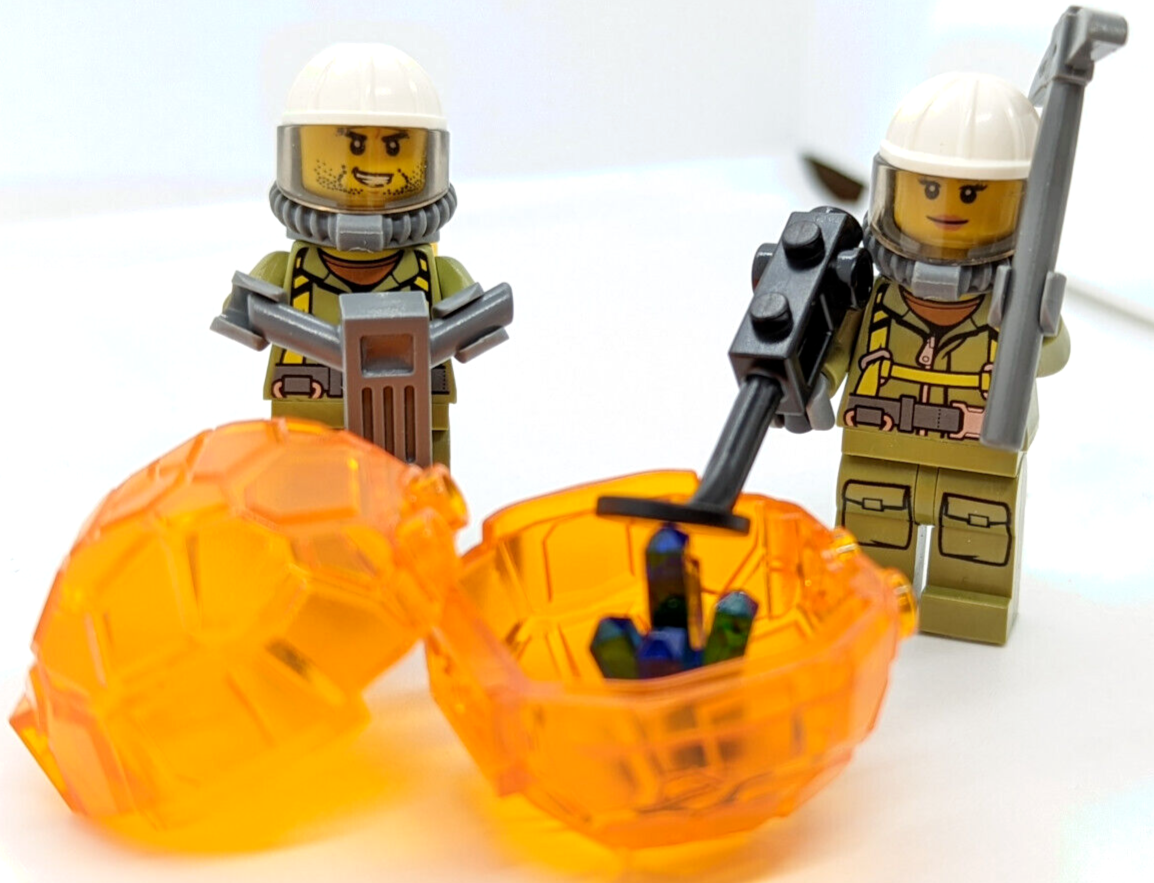 LEGO City Volcano Explorer Minifigures Lot (cty0681 cty0686 ) w/ Bould
