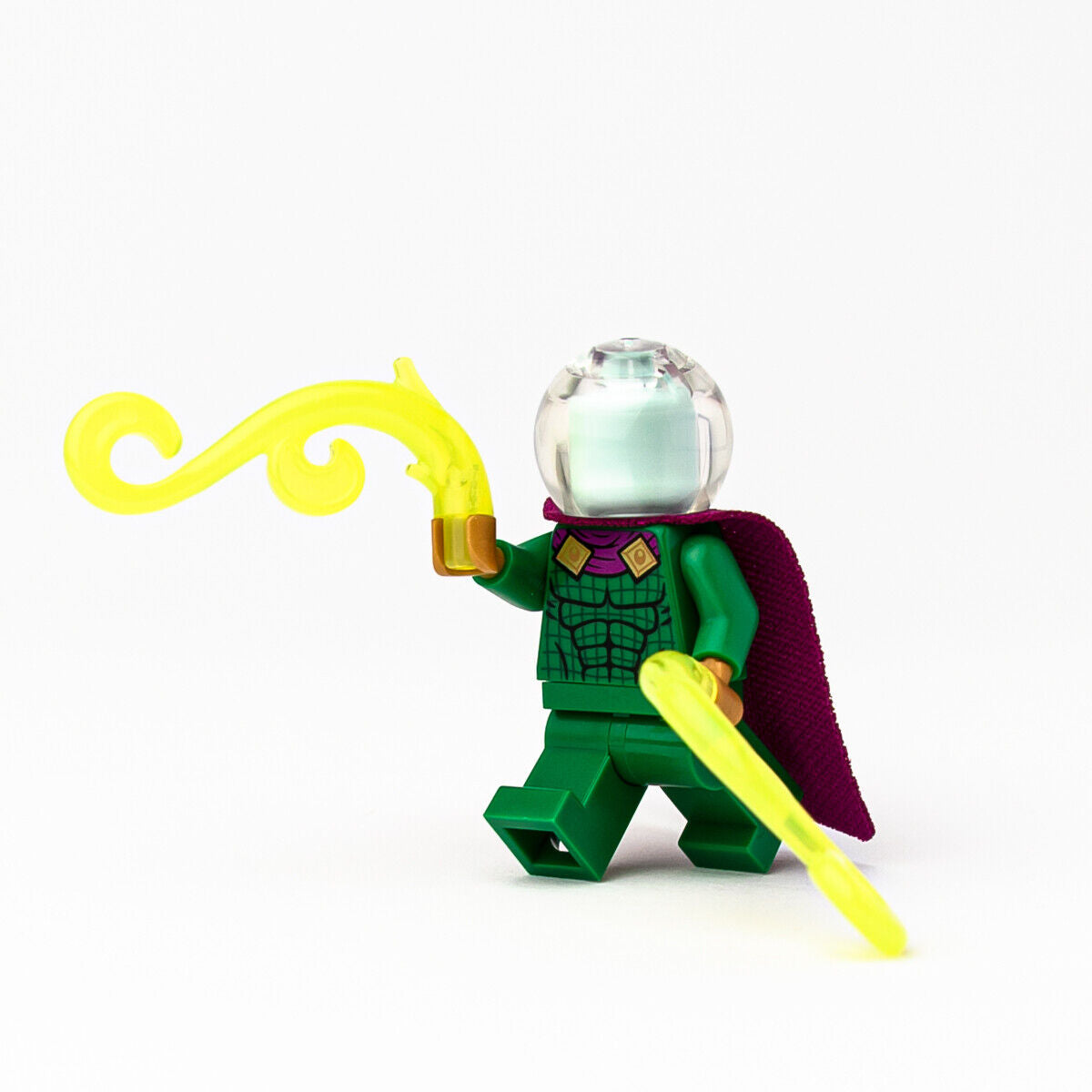 New LEGO Mysterio, Light Aqua Head Minifigure Marvel Spider Man - 7614