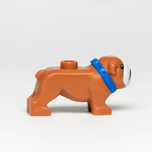 New LEGO Animal - Brown Bulldog w/ Blue Collar 60258 Workshop Junkyard