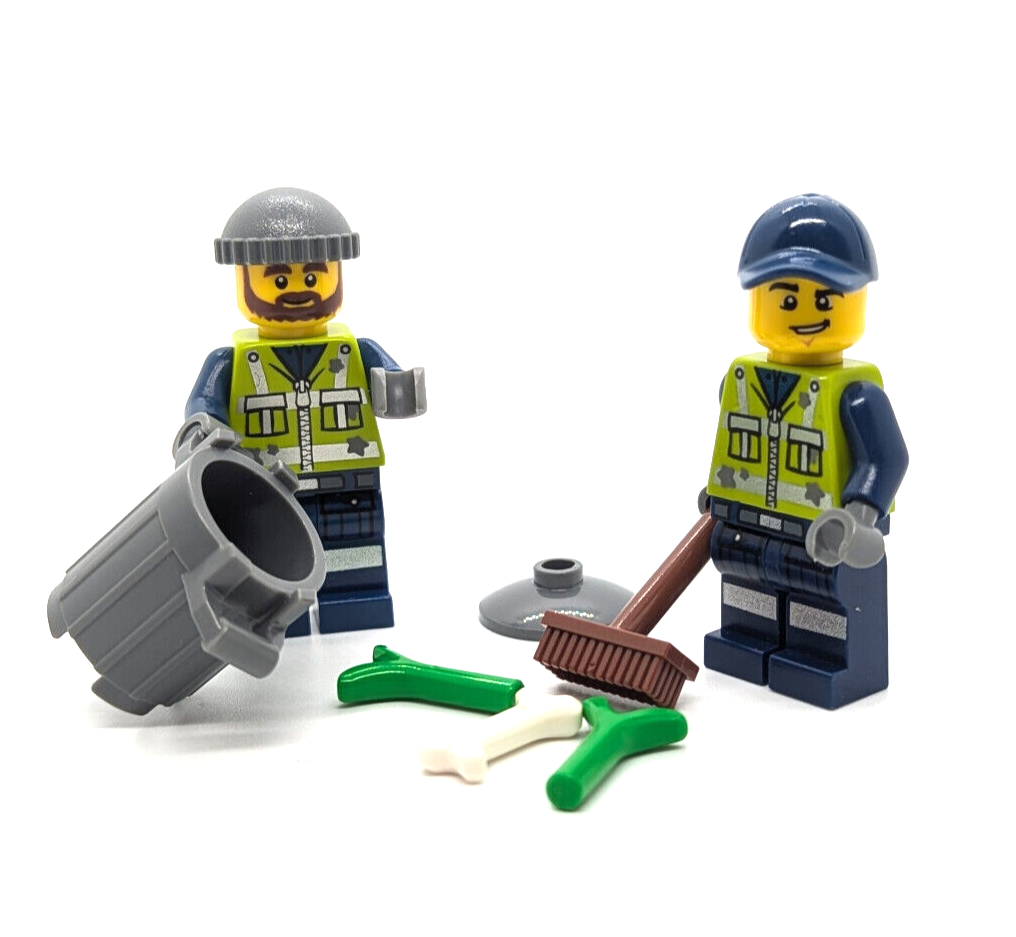 LEGO Movie Minifigure Lot: Garbage Man Dan & Grant 70805 Trash Chomper