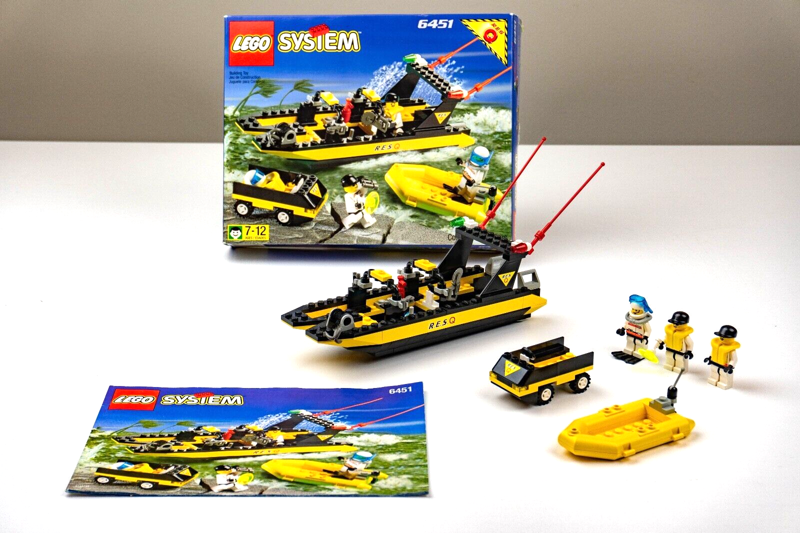 Vintage Lego Res-Q River Response 6451 - Complete Set Box & Instructio
