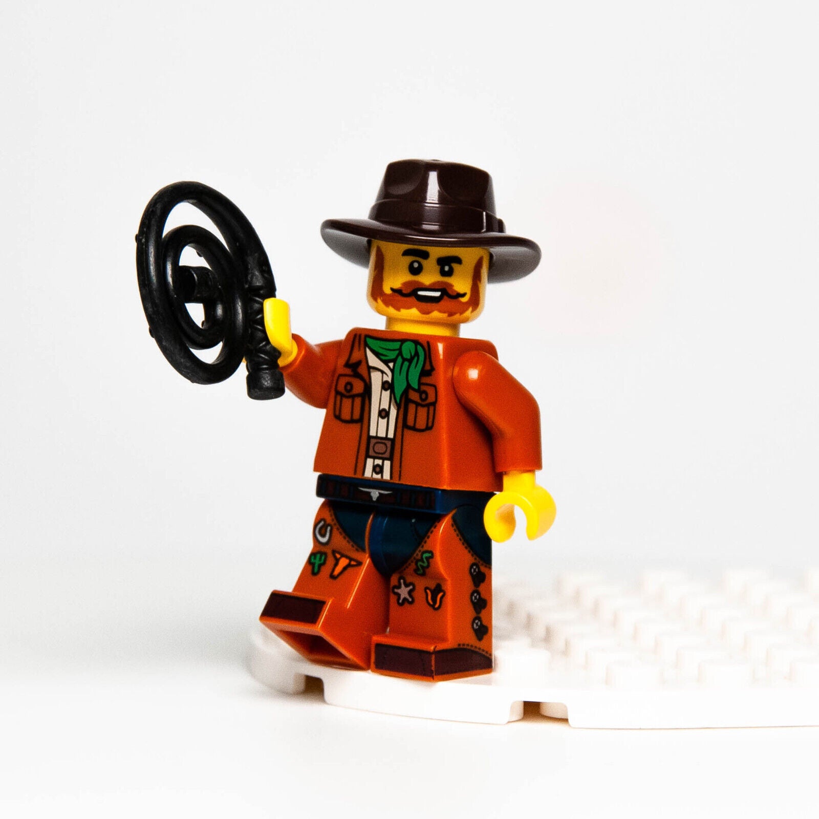 New LEGO 2024 BAM Minifigure - Western Cowboy in Chaps, Whip