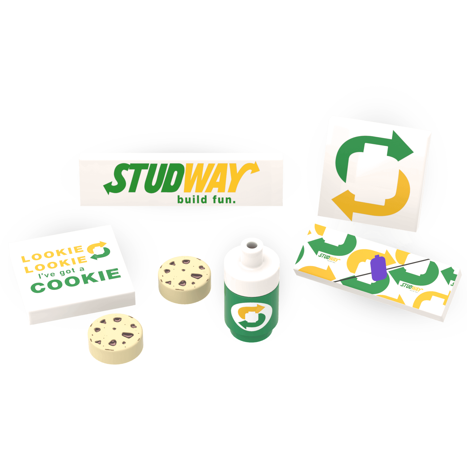 StudWay Food & Drink Pack ( 8 Item Pack) - Custom Printed - Made Using