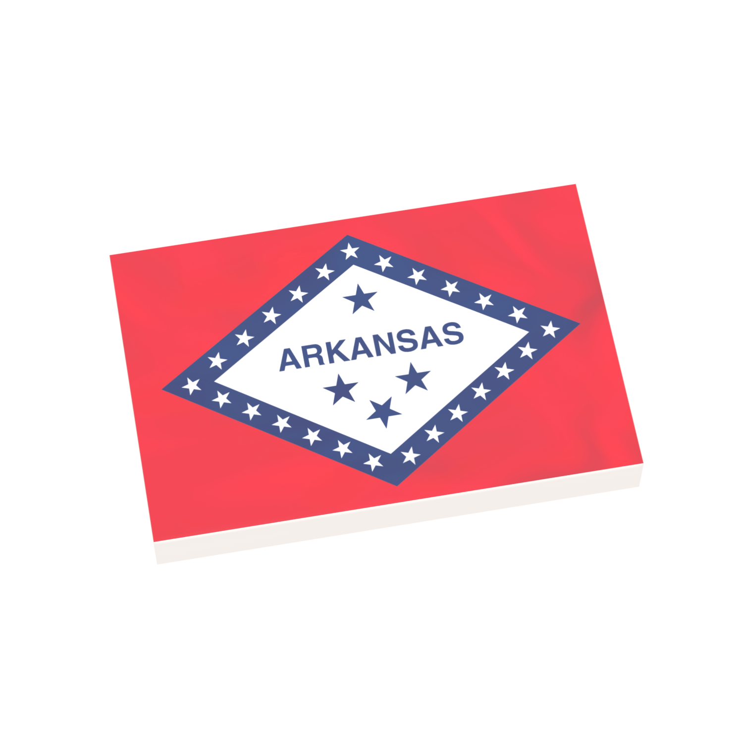 Arkansas State Flag - Minifig Scale - Custom Printed - 2x3 Tile Made u