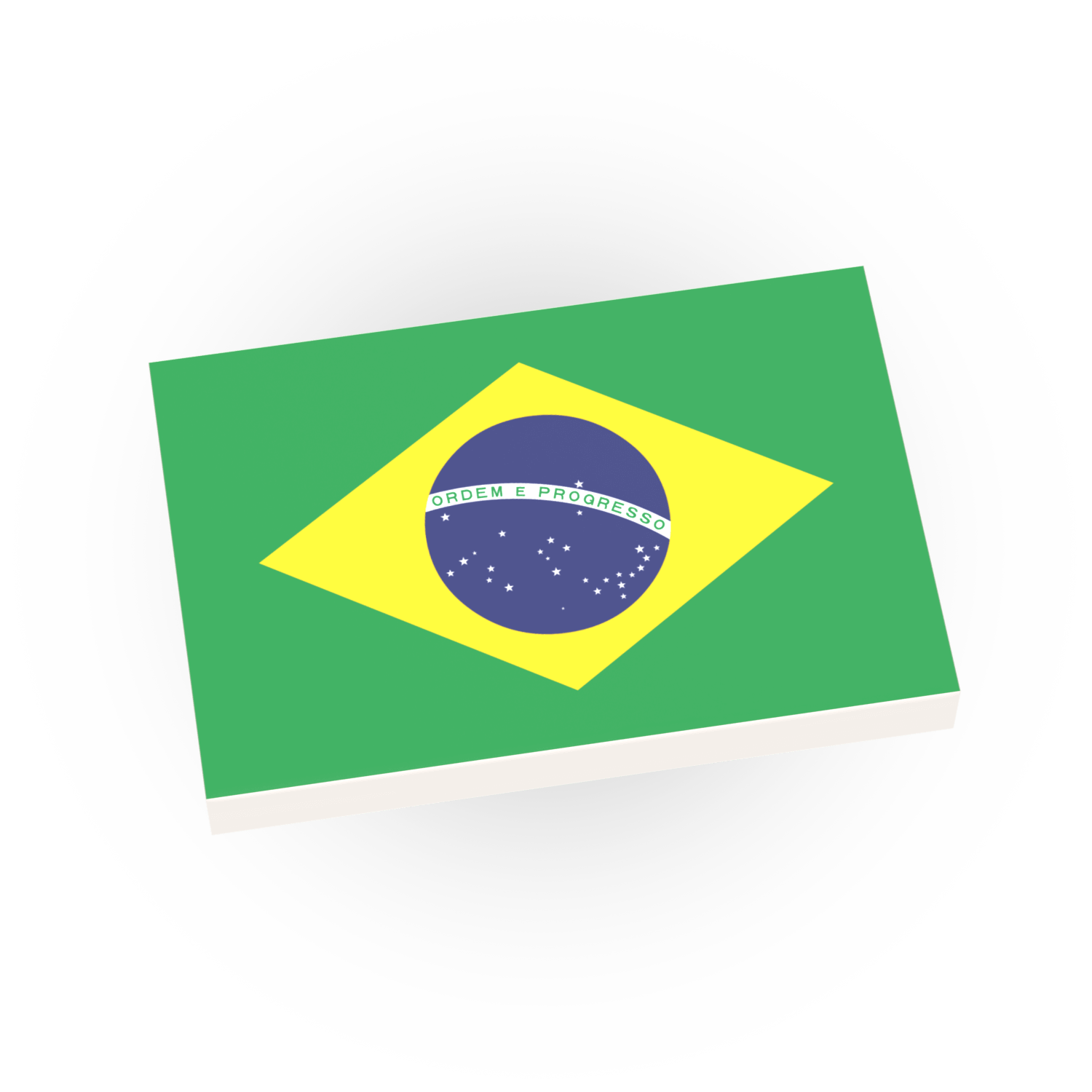 Brazil Flag -Custom Printed 2x3 Tile - Made Using LEGO® Parts