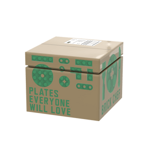 Brick Chef Food Delivery Shipping Box - Minifig Food Accessory - Custo