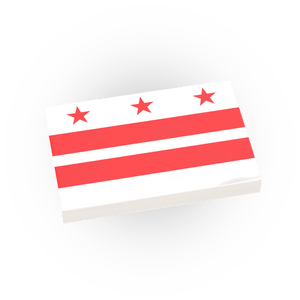 District of Columbia State Flag - Minifig Scale - Custom Printed - 2x3