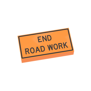 "End Road Work" - Construction Sign - Custom Printed - Made Using LEGO
