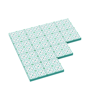 Turquoise Tile for Floor and Wall - Custom Printed - Made Using LEGO®