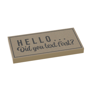 "Did you text first?" Door Mat - Custom Printed - 2x4 Tile Made using