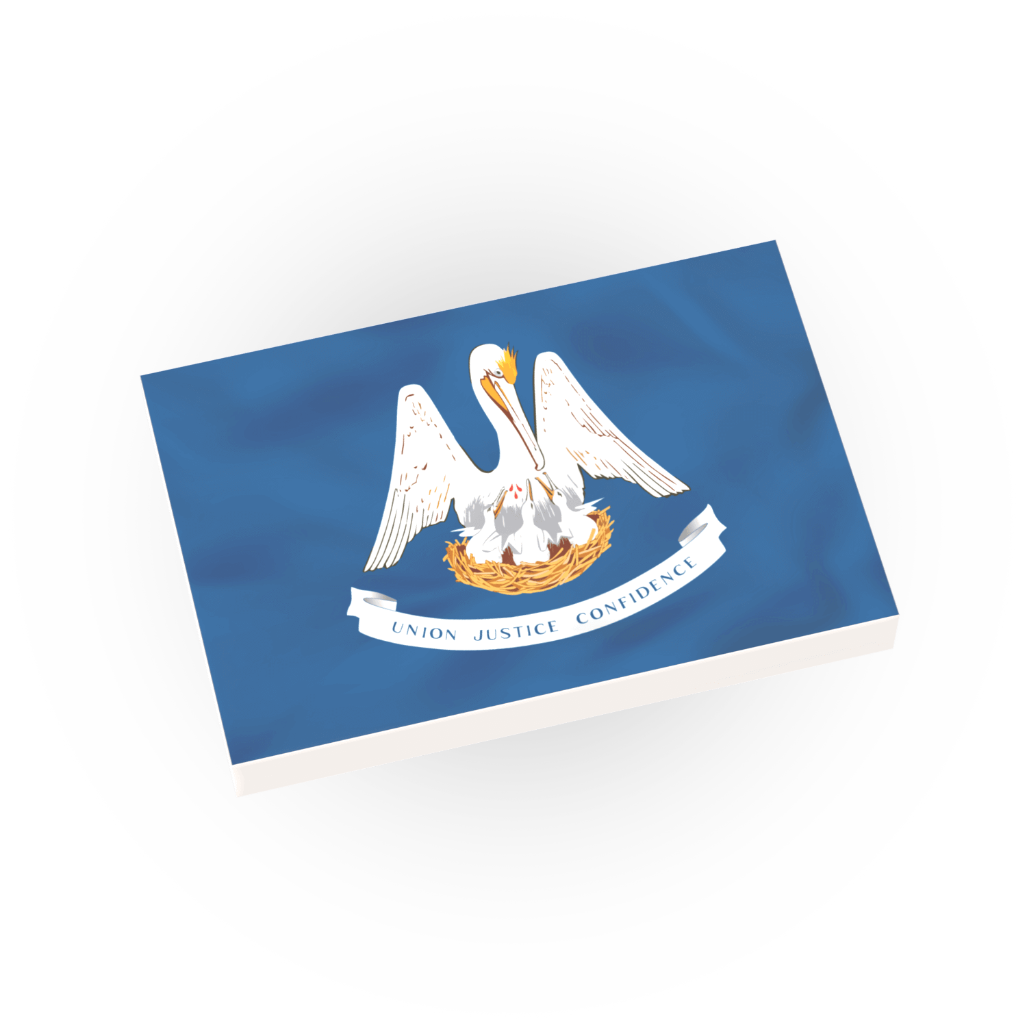 Louisiana State Flag - Minifig Scale - Custom Printed - 2x3 Tile Made