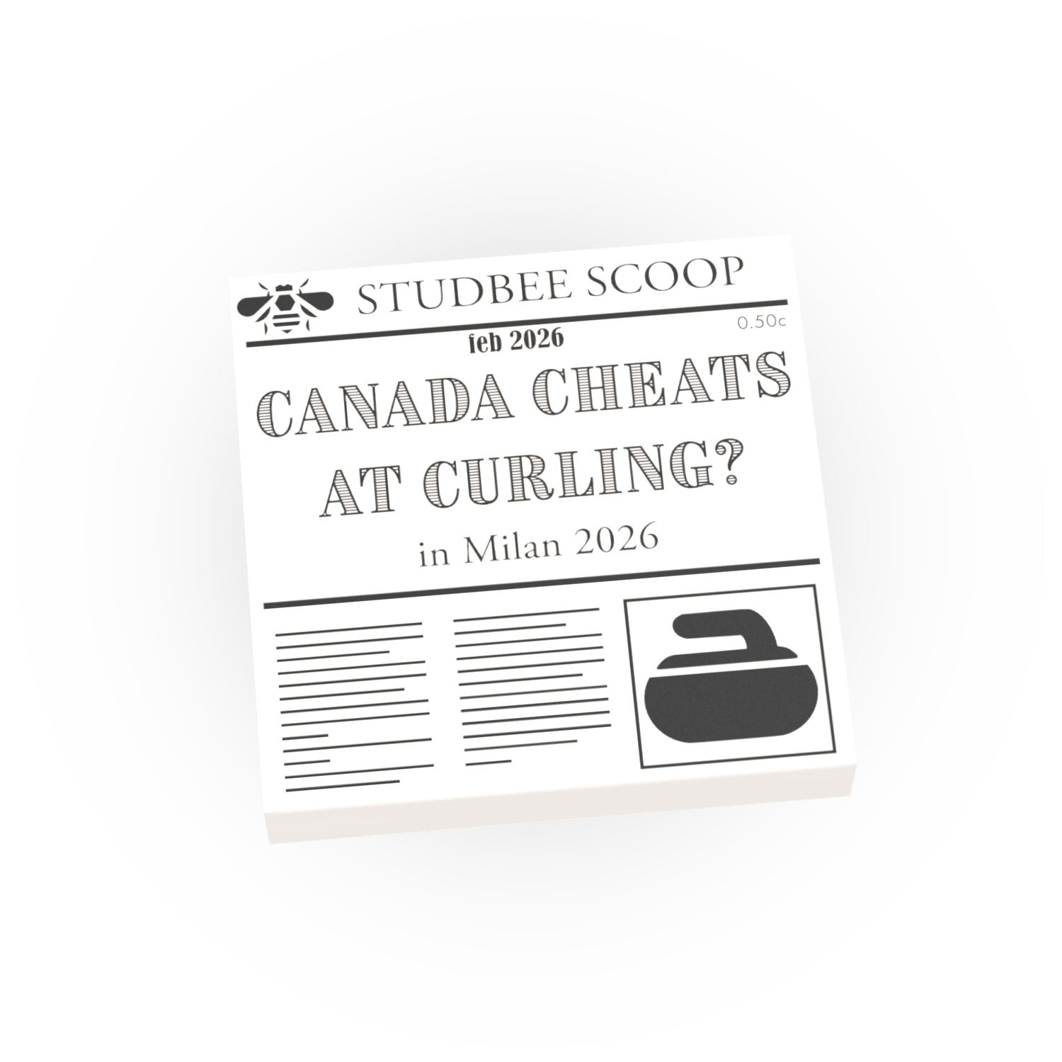 Newspaper - Canada Cheats at Curling? in Milan 2026 - Custom Printed O