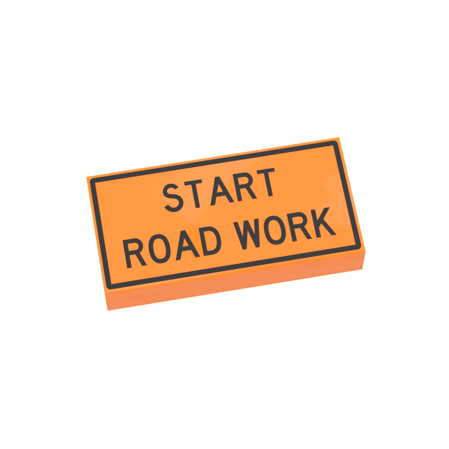 "Start Road Work" Construction Sign - Custom Printed - Made Using LEGO
