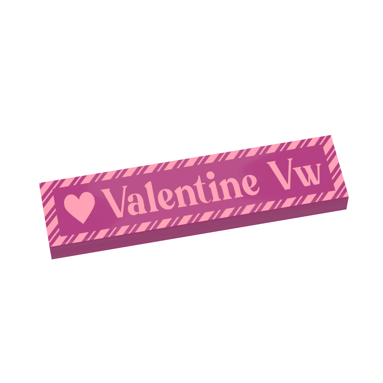 Valentine Vw. Street Sign - Custom Printed 1x4 Tile - Made with LEGO®