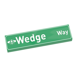 "Wedge Way" Street Sign - Custom Printed - 1x4 Tile Made with LEGO® Pa