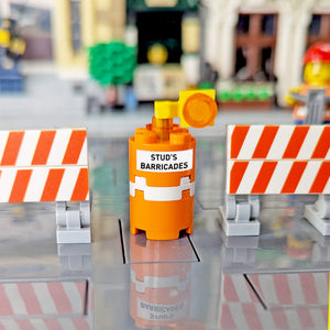 Construction Cone Barricade - Custom Printed - Made Using LEGO® Parts