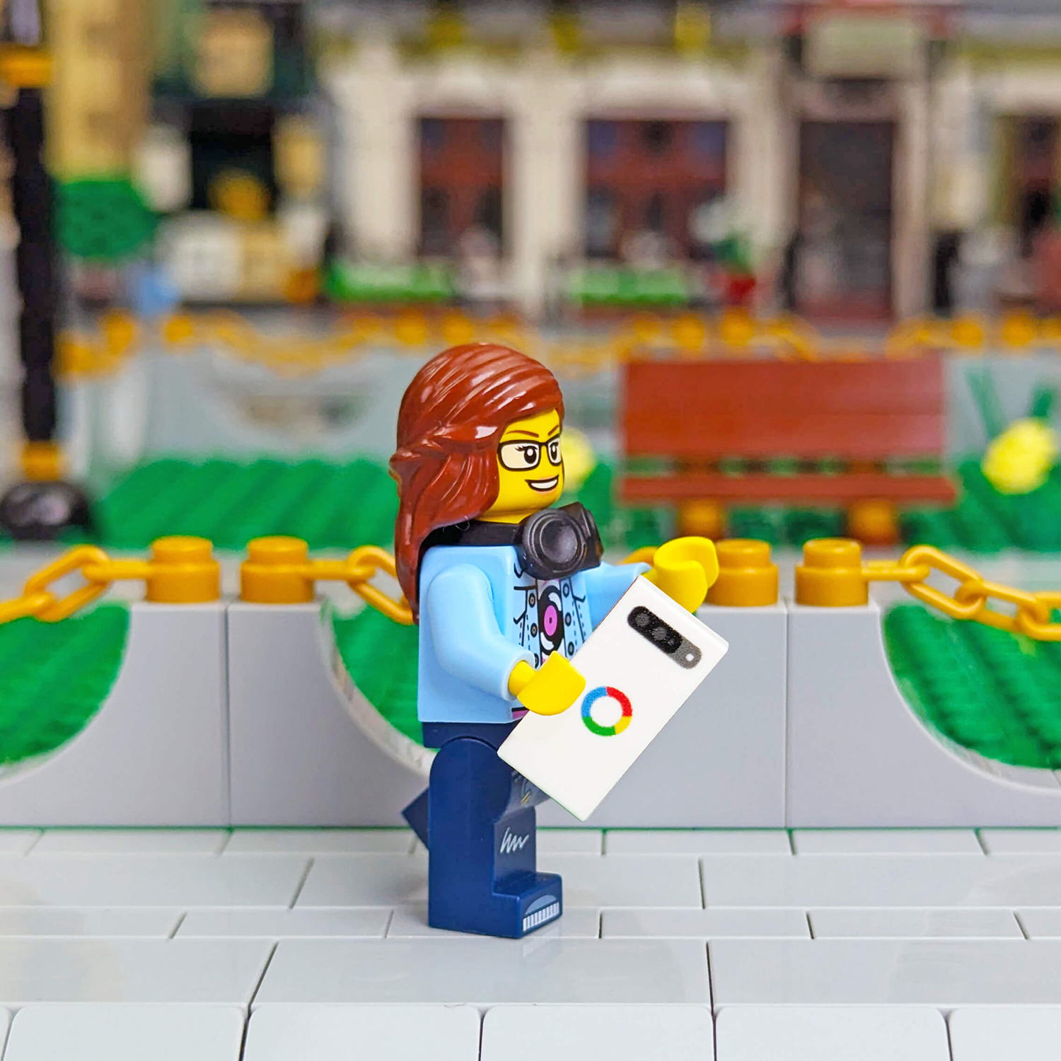 Droid Phone - White Cell Phone - Custom Printed - Made Using a LEGO® T