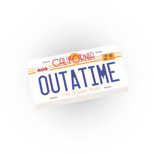 Outatime License Plate - Custom Printed - Made Using a LEGO® Tile